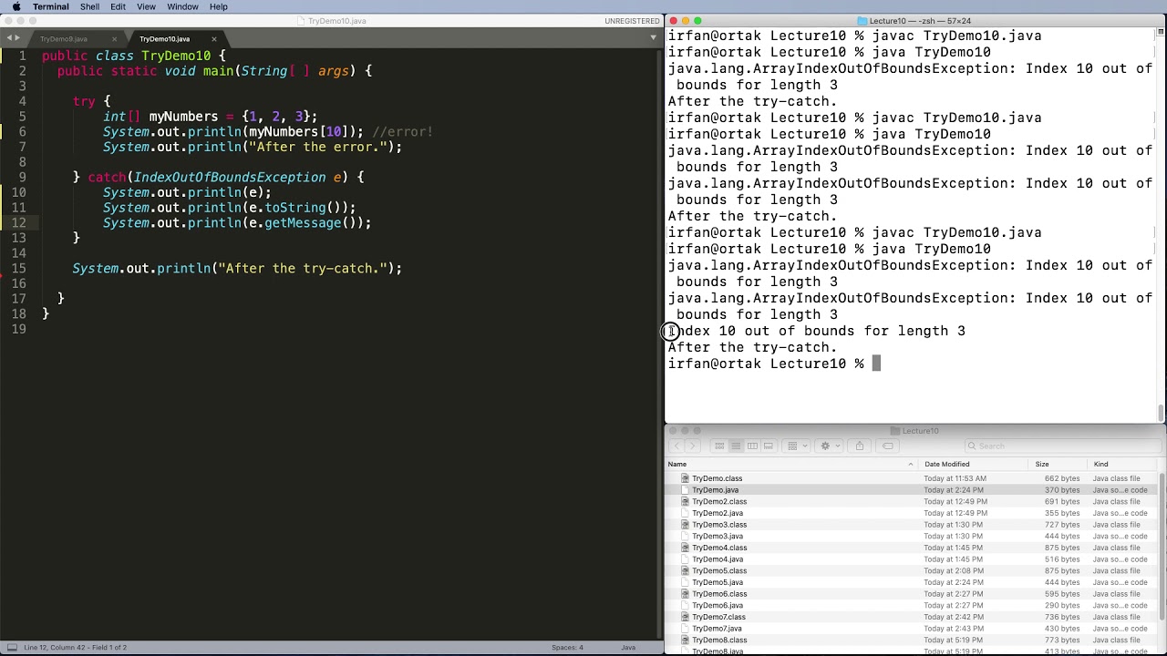 Java Exceptions 14: Using Throwable Methods