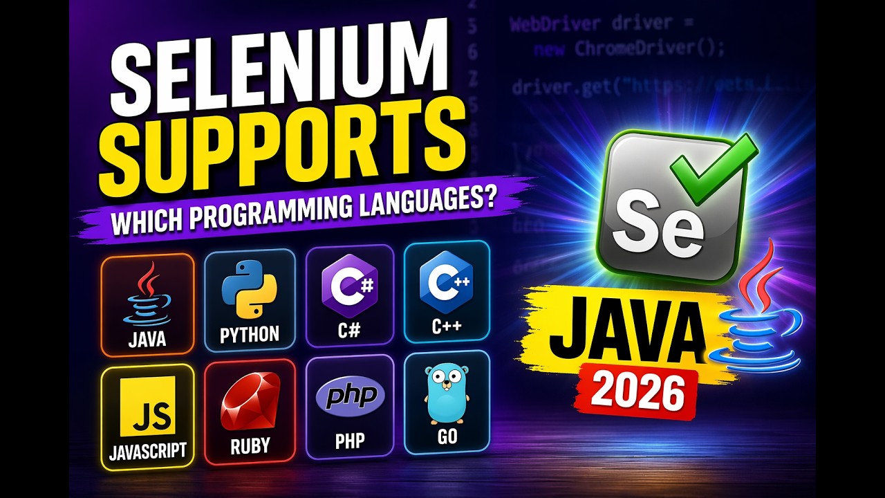 10. Different Programming Languages supported by Selenium (Selenium Java 2026)