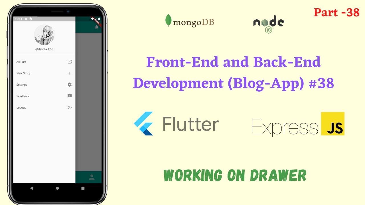 Flutter: Logging out a user from Blog App || Working on Blog App Drawer || #38