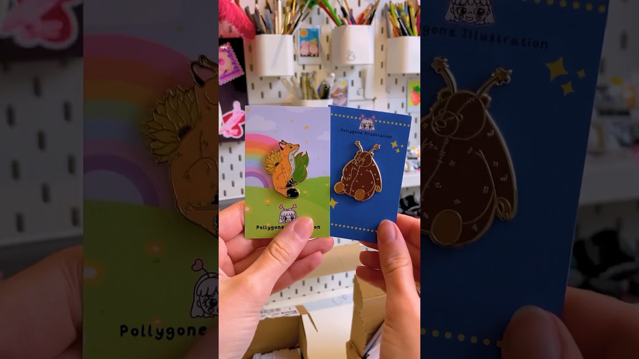 Unbox my pins order with me! #unbox #enamelpins #artist #illustrator