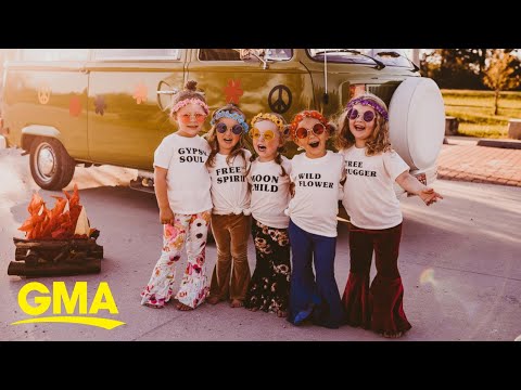 5 girls, born 2 weeks apart, have adorable annual photo shoot tradition l GMA Digital