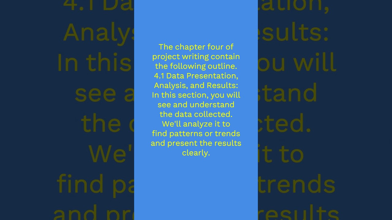 CHAPTER 4 (FOUR) PROJECT OUTLINE ( FORMAT OR TABLE OF CONTENT ) IN BRIEF   #projectwriting #chapter4
