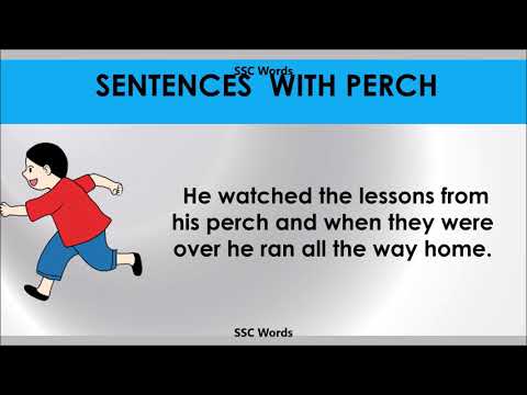 Perch - Improve English - Meaning and 5 sentences - GRE / CAT / GMAT word - SSC Words
