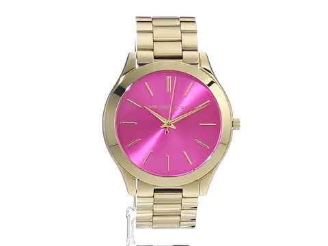 Michael Kors MK3264 Women's Slim Runway Gold-Tone Stainless Steel Bracelet Watch