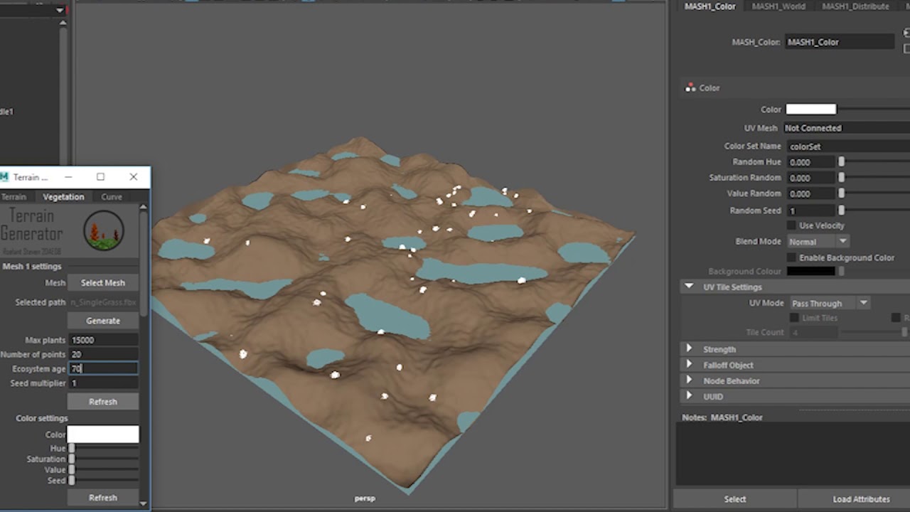 Terrain Generator (Python/Maya/MASH)