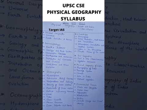 IAS Physical Geography Syllabus 2023 ( Pre+Mains ) | UPSC CSE | Target IAS