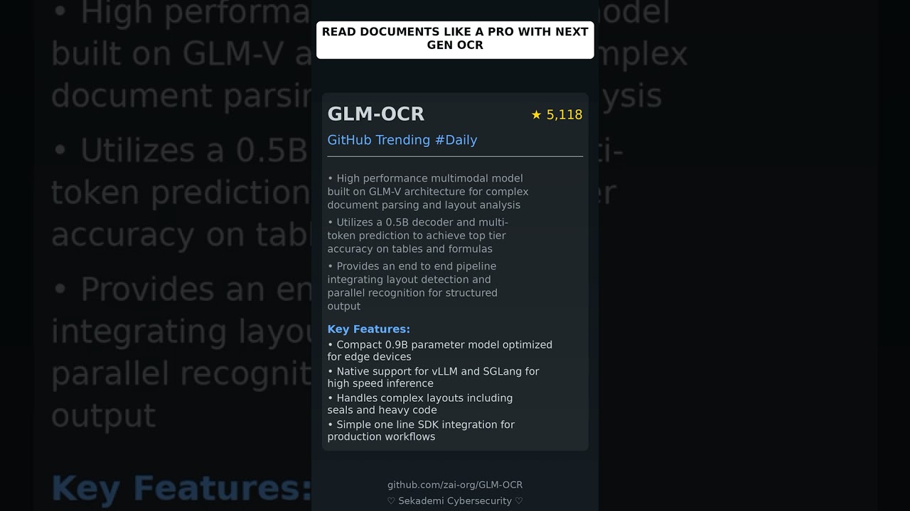 GitHub Trending Repositories: zai-org/GLM-OCR 🇬🇧
