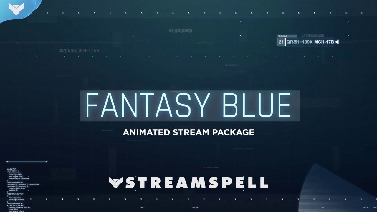 Fantasy Blue Stream Overlay Package by StreamSpell