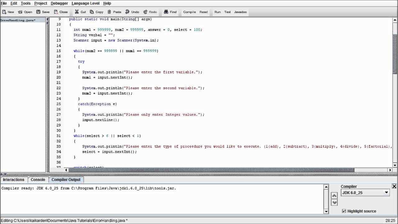 Java Programming Beginners Tutorial #10 - Error Handling (Try/Catch statements)