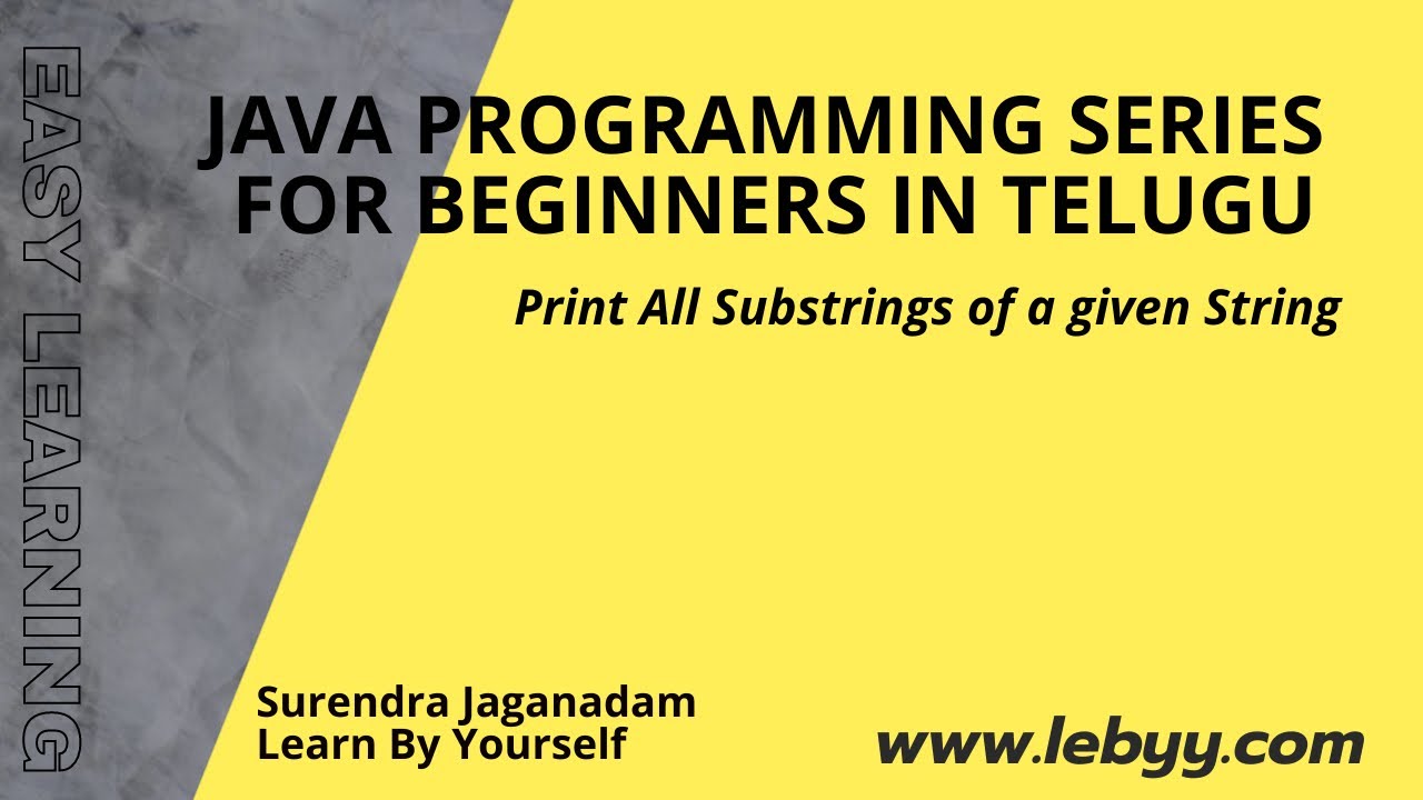 Print All Substrings of a given String | Java Program to print all substrings for a String