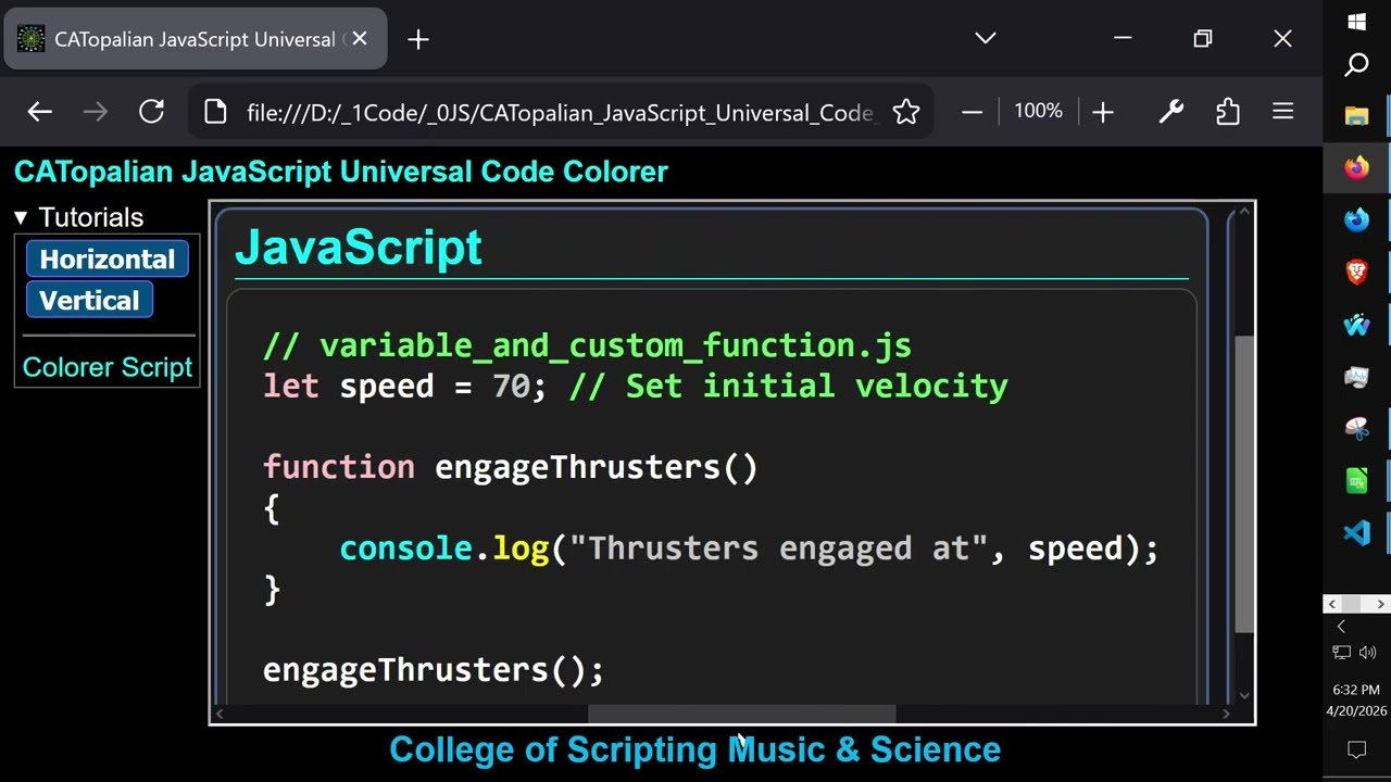 JavaScript Universal Code Colorer