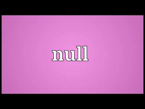 null meaning in english