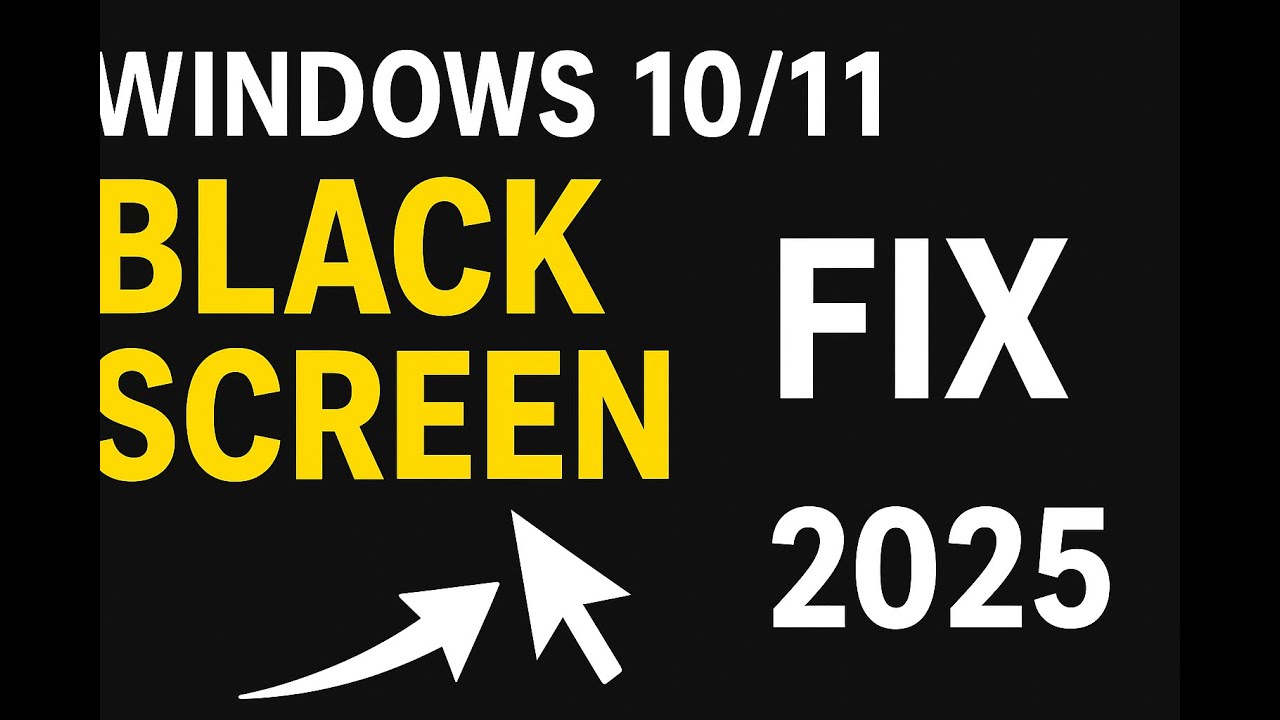 Windows 10/11 Black Screen With Cursor Fix (2025)