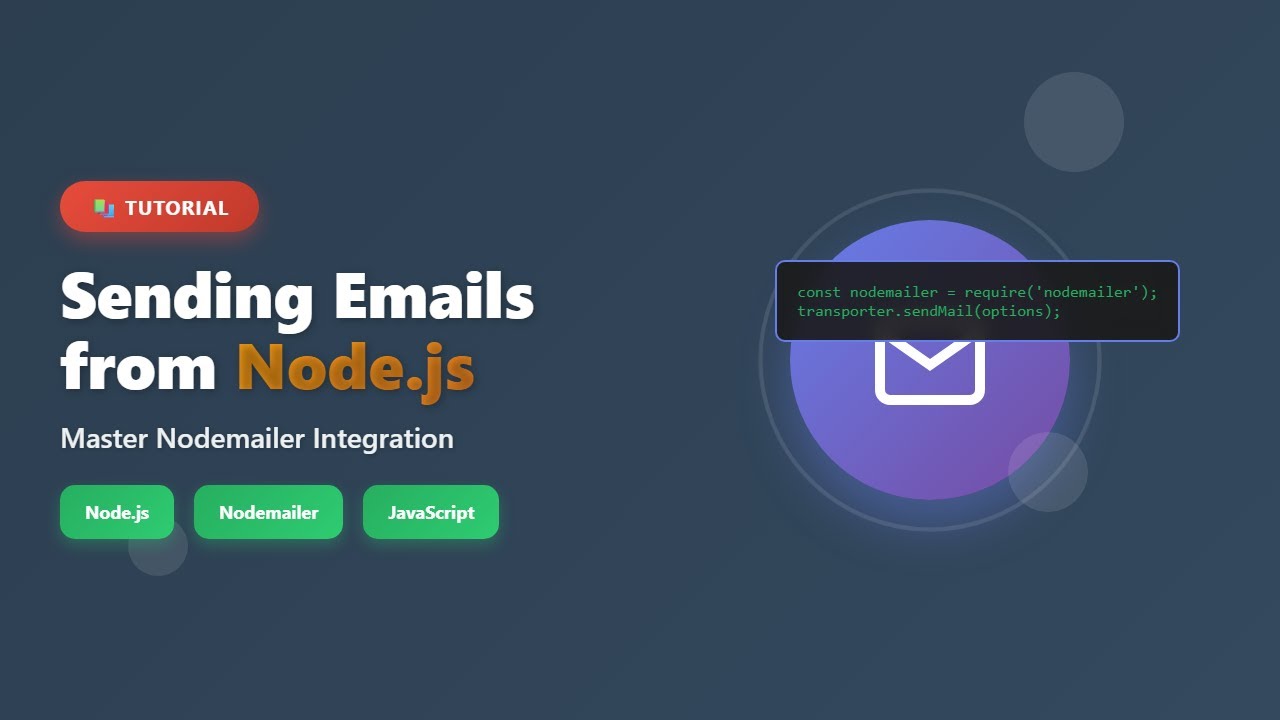 📧 Sending Emails with Node.js & Nodemailer: A Beginner's Guide