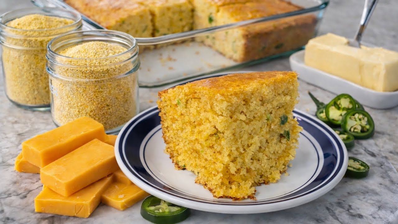 You Need This Cheddar Jalapeño Cornbread Recipe 🌶️🧀