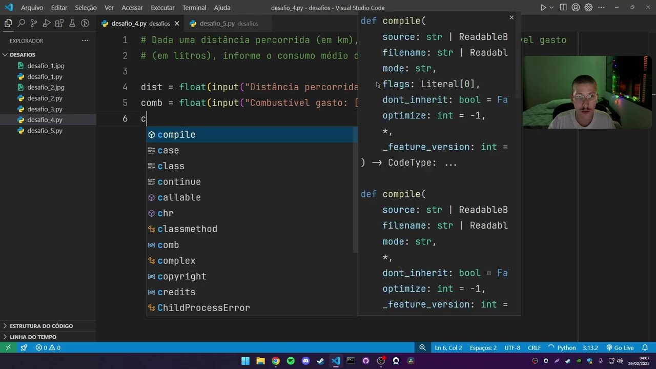 RESOLVENDO LISTA DE EXERCÍCIOS DO PDF 7 DE PYTHON
