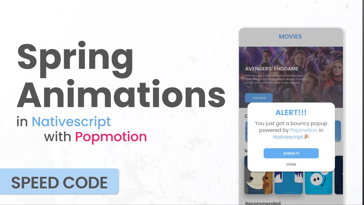 NativeScript & Angular: Movies App UI - Spring Animation with Popmotion (Speed Code)