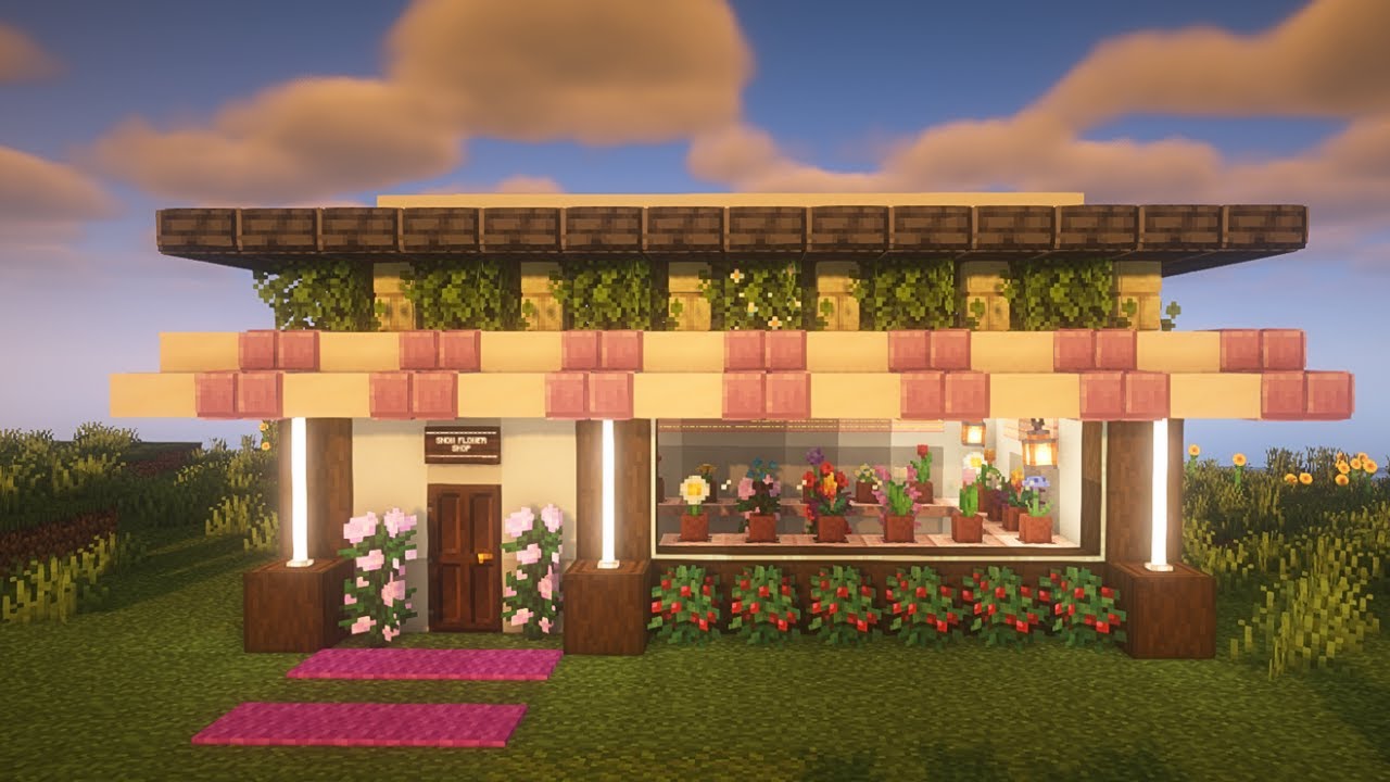 Building The Ultimate Flower Shop In Minecraft [ Tutorial ] - Minecraft Builders
