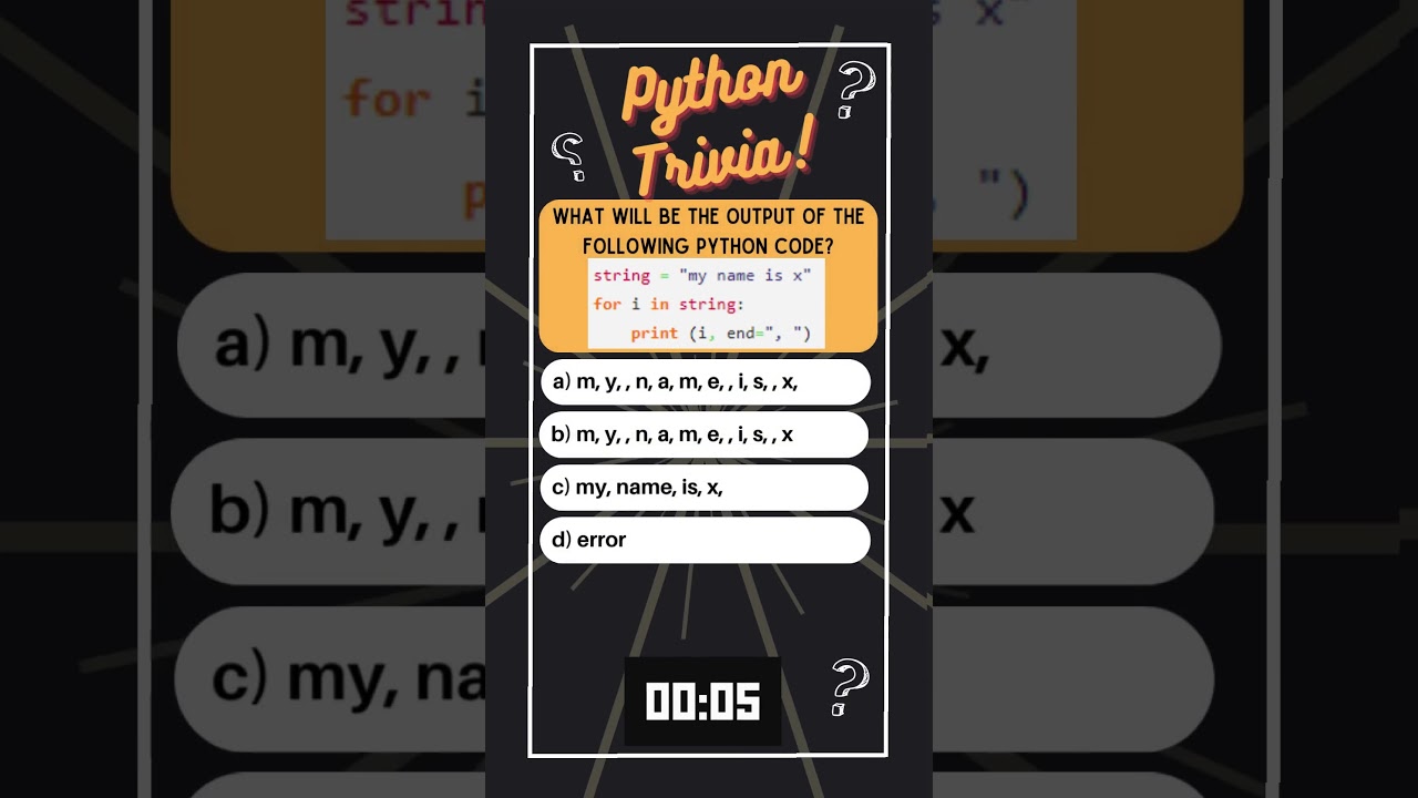 Python Trivia   Loops 56 #coding #python #techcommunity #shorts #trending #viral #datascience