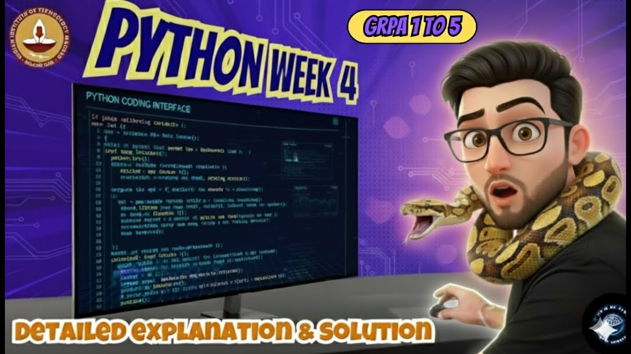 Python Week 4 GRPA 1 to 5 | IIT Madras BS Degree | Detailed Explanation &  Solutions