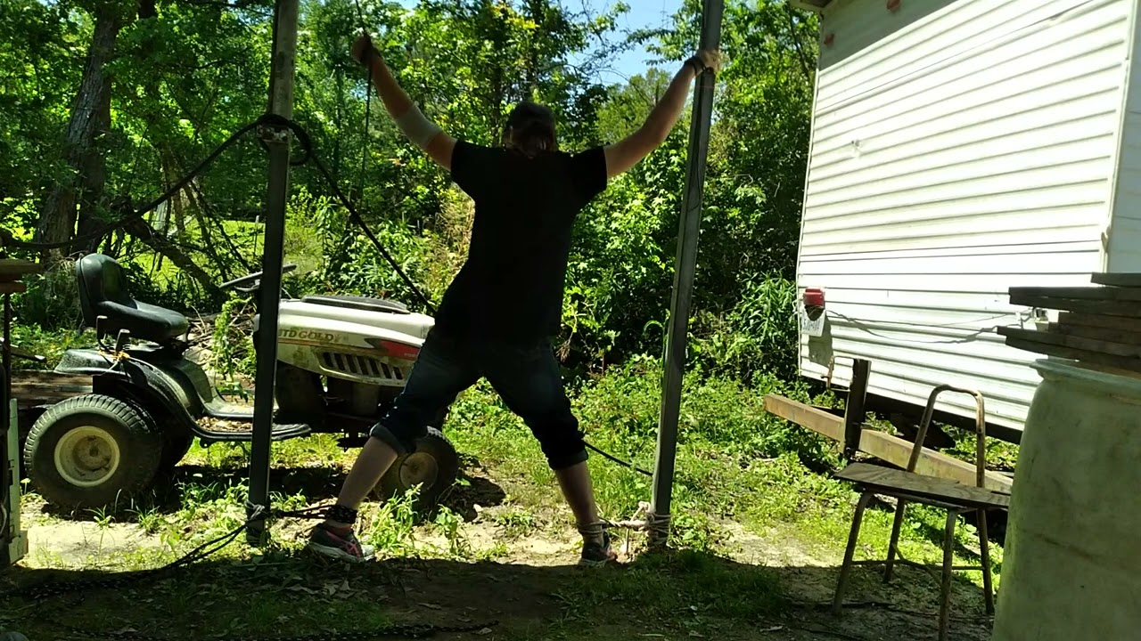 self bondage standing spread tie