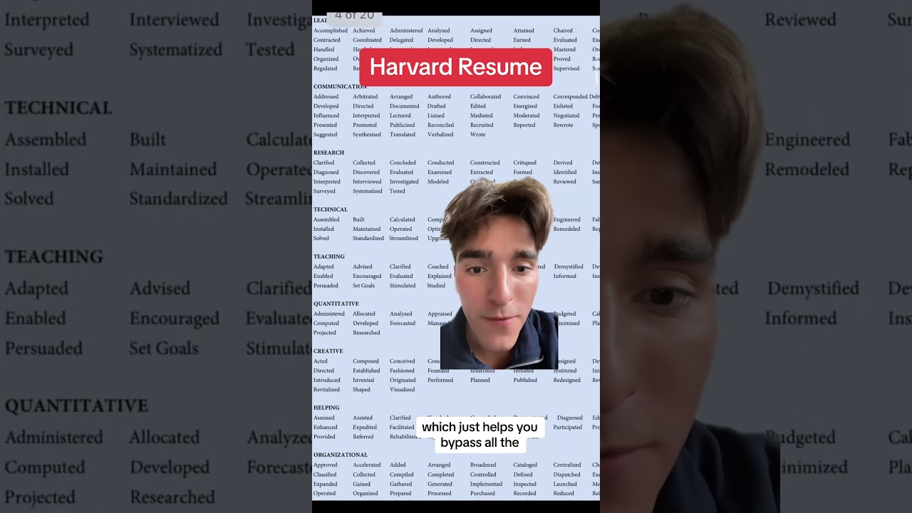 Harvard Resume Template To Get HIRED #shorts #shortsfeed