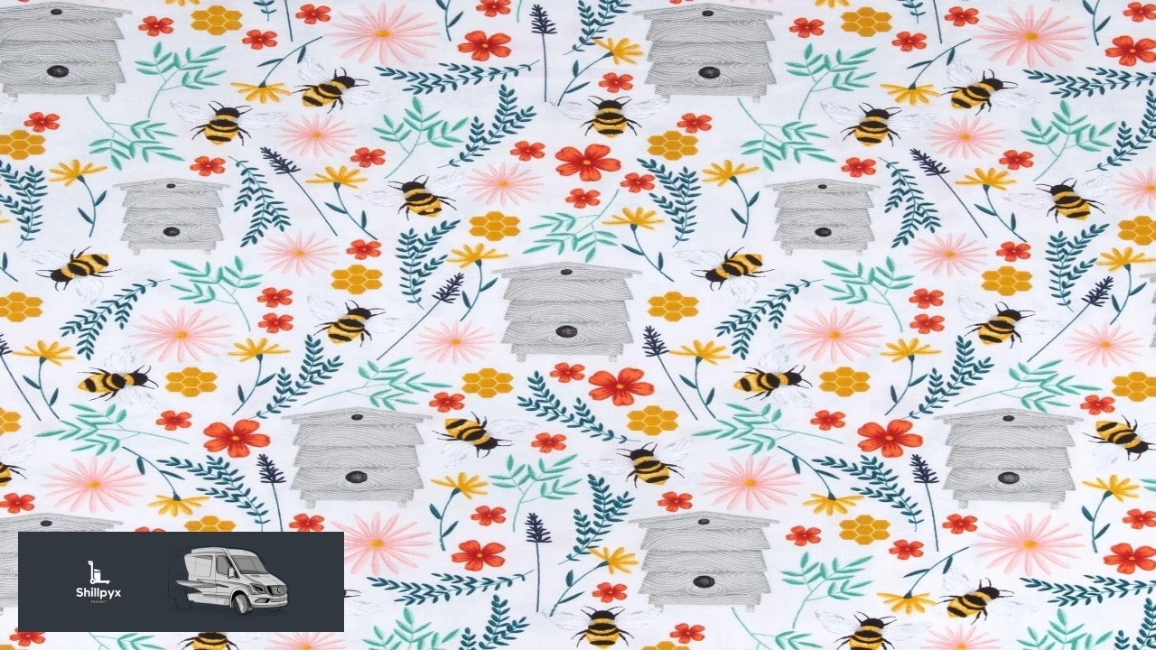 Hobby Lobby Bee Happy Cotton Calico Fabric (1 Yard) Printed Sewing
