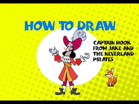 How to draw Captain Hook from Jake and the Neverland Pirates -STEP BY ...