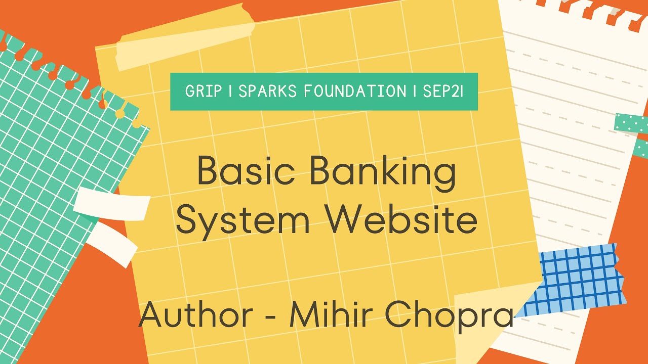 Creating a Basic Banking System | The Sparks Foundation | HTML + CSS + PHP