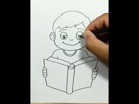 DRAWING BOY READING A BIBLE