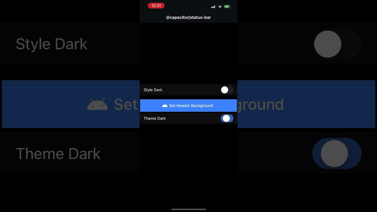 Ionic @capacitor/status-bar