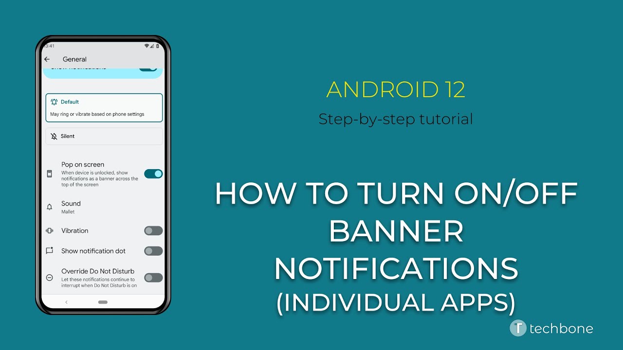 How to Turn On/Off Banner notifications from individual Apps [Android 12]