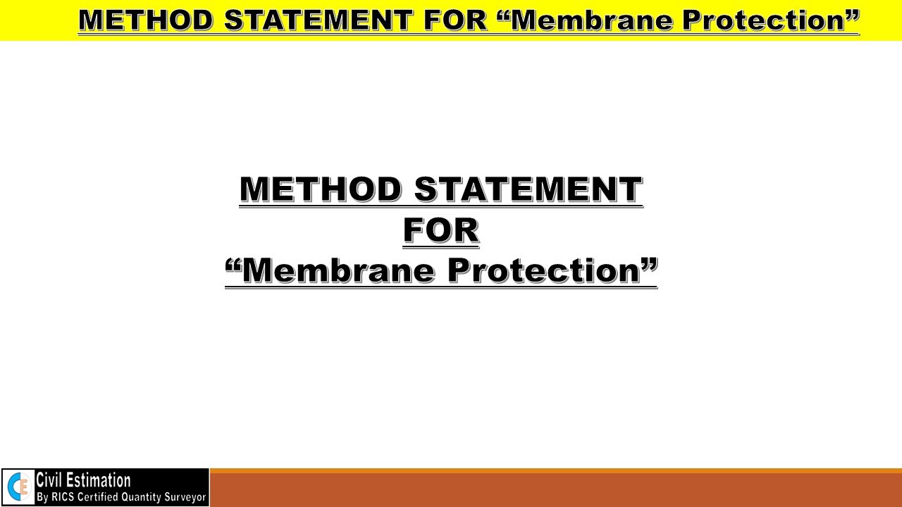 Method Statement for Waterproofing Membrane Protection | English