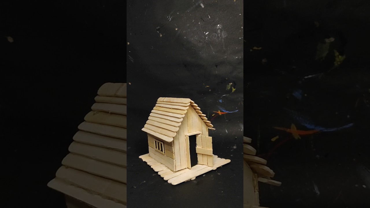 Ice cream stick craft |How to make a house with ice cream stick|#shorts #shortsvideo #youtubeshorts