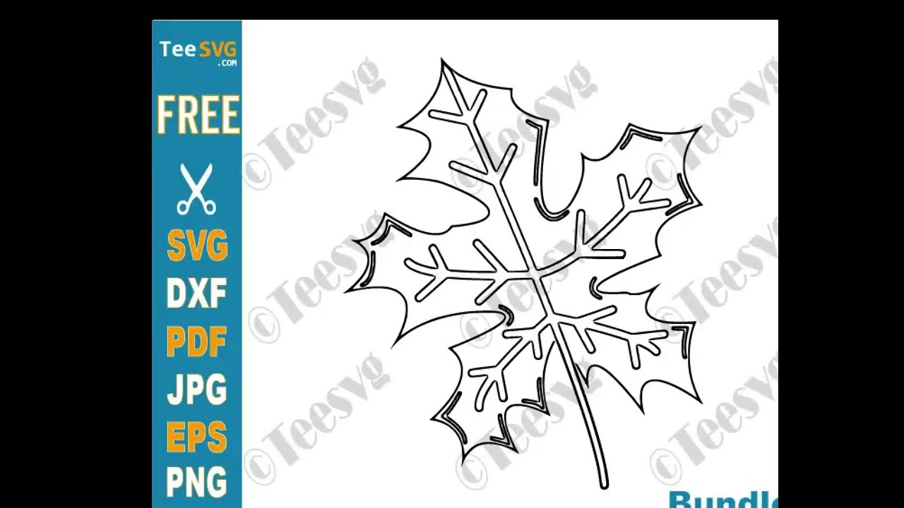 Leaf CLIPART Black and White FREE PNG JPG SVG Vector Transparent Background - Easy Hand Drawn