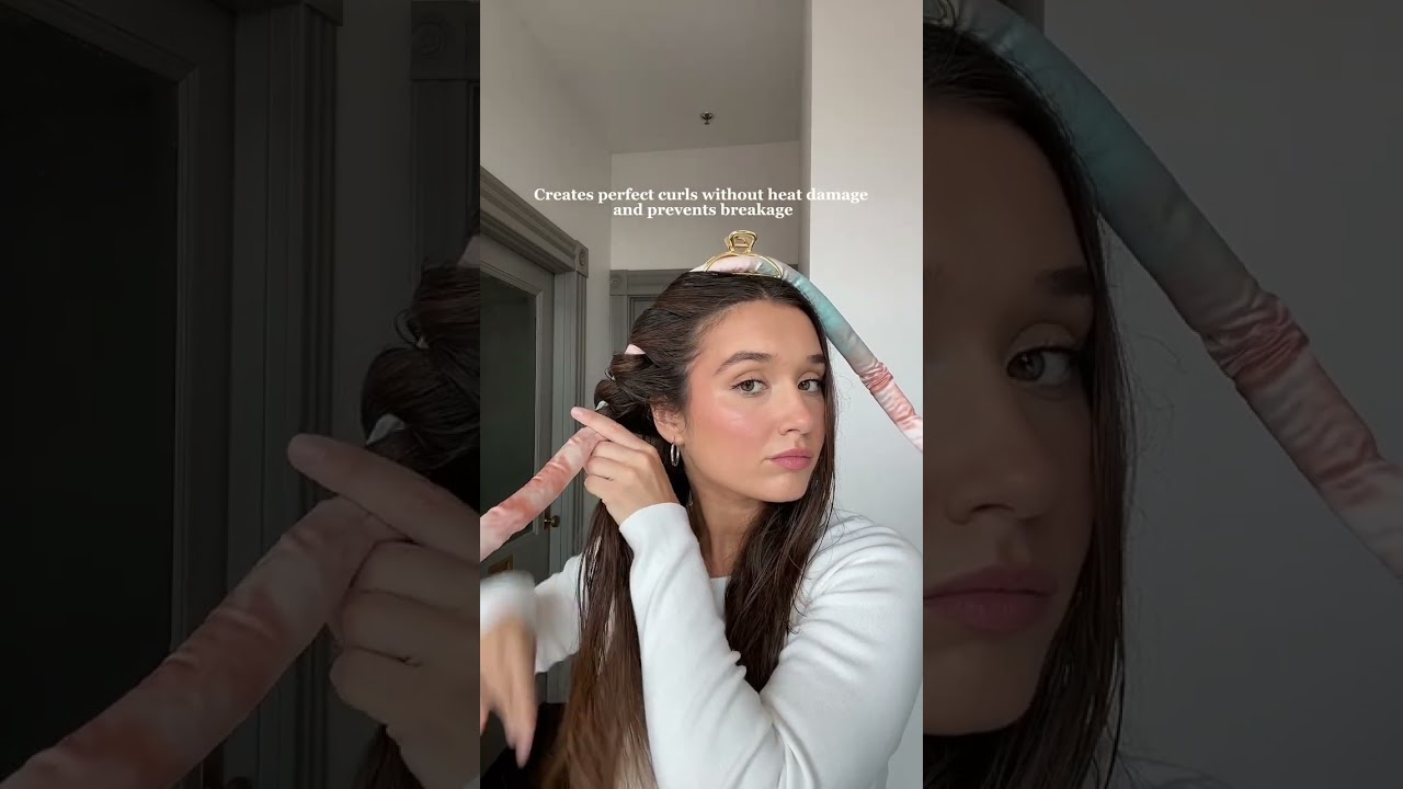 Beautiful, easy HEATLESS curls?! 😱 #hairtutorial #hair #hairstyle #shorts #kitsch