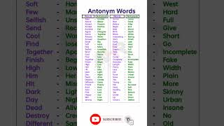 Simple opposite words|antonyms|antonyms in english|antonyms list|antonyms words|