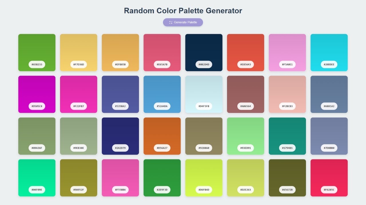 🎨 Create a Random Color Palette Generator in HTML, CSS & JavaScript (Step-by-Step Tutorial)