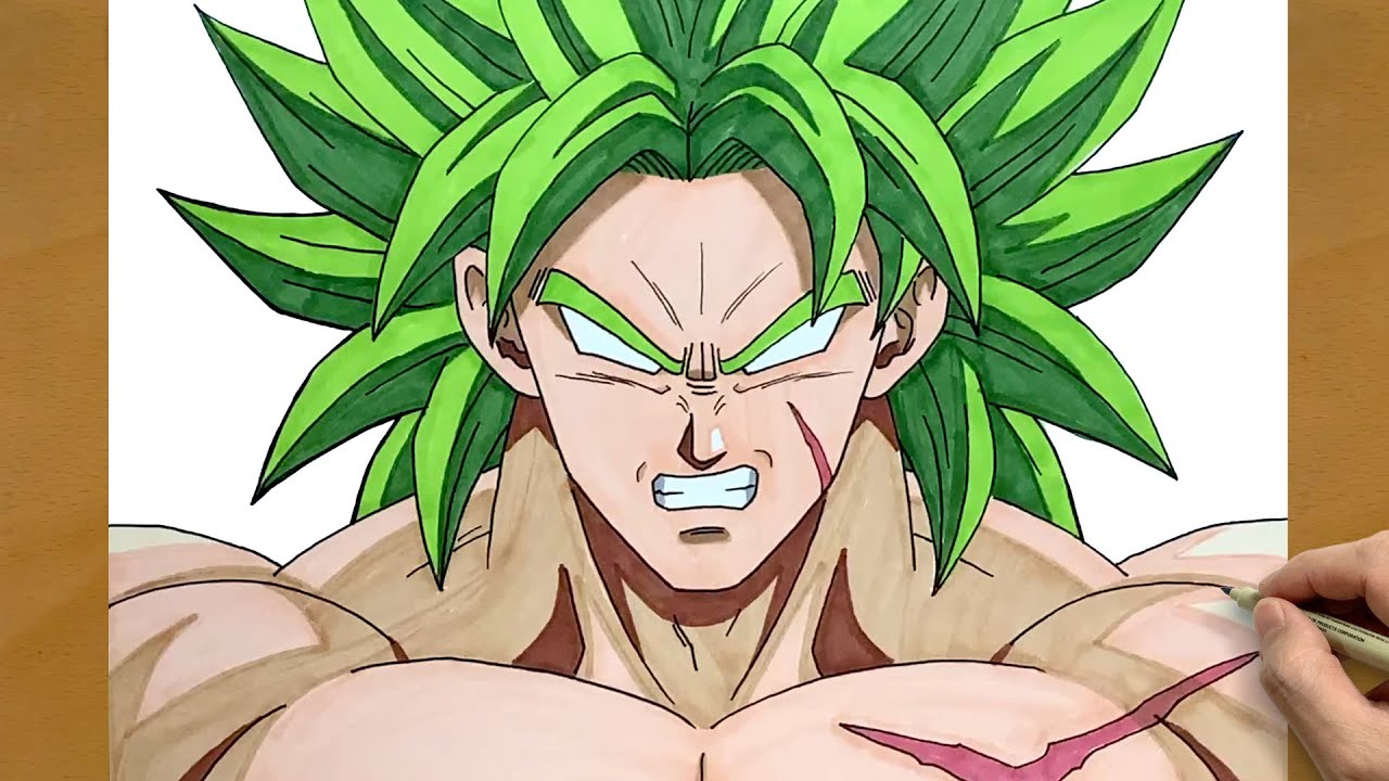 How to Draw Broly Legendary Super Saiyan | Dragon Ball Super