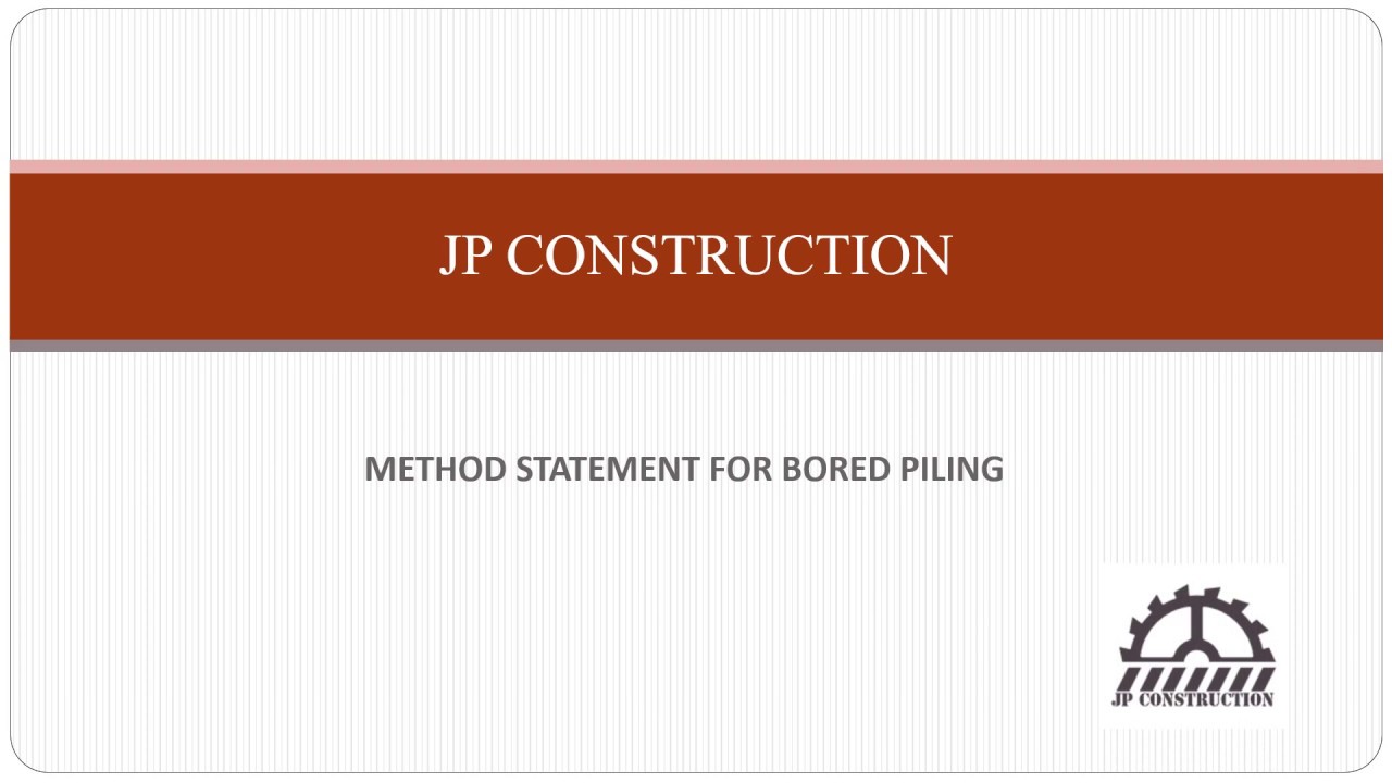 method statement for Bored pile