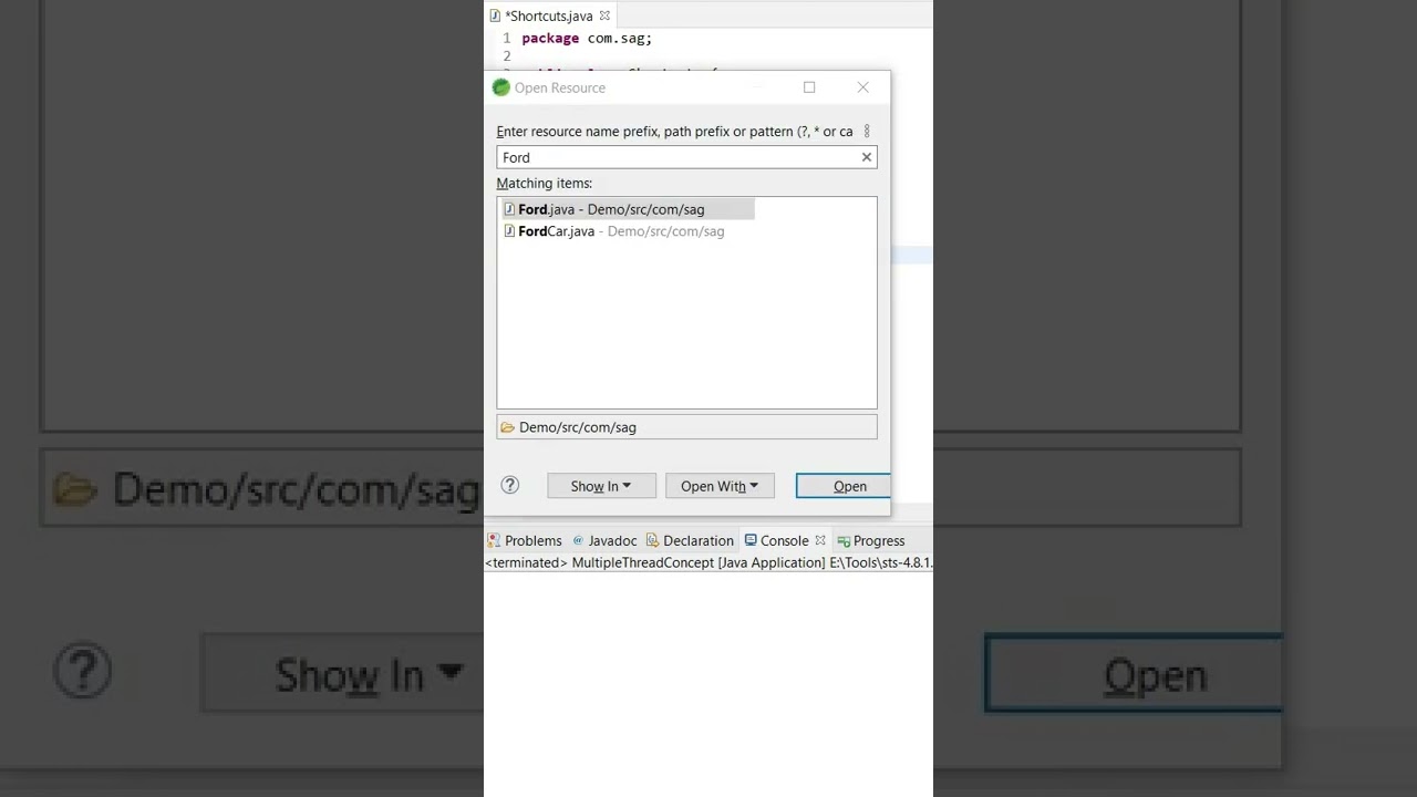 Quick file search in eclipse project explorer  | Use shortcut to save time in development