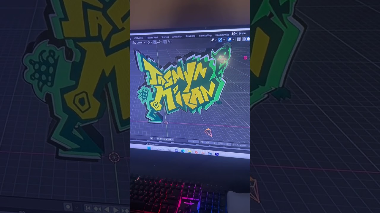 JET SET RADIO INSPIRED Y2K 3D LOGO, Created in Procreate and Blender