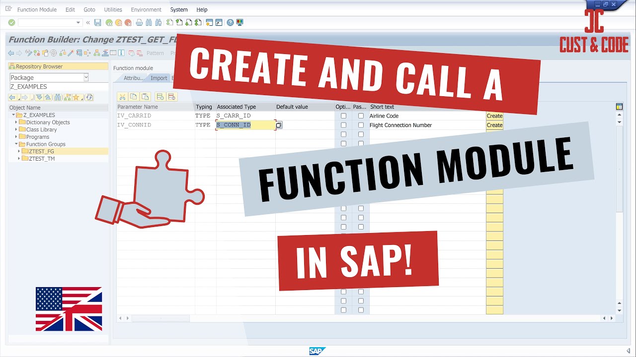 Create and Call a Function Module in SAP [english]