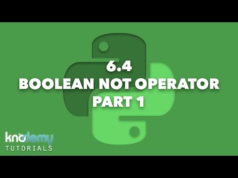 LEARNING PYTHON 6.4: Boolean Not Operator Part 1