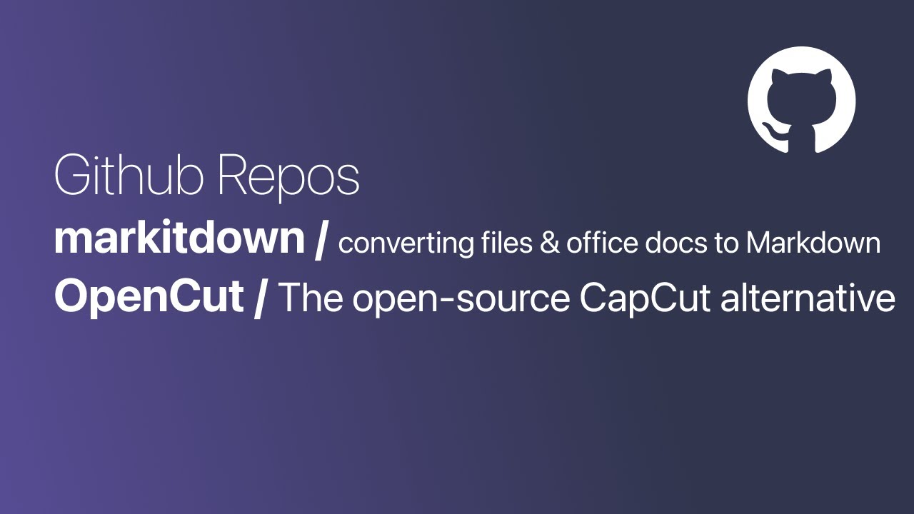 GitHub Repo - Python Tool for Converting Files to Markdown - OpenCut