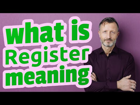 Register | Meaning of register