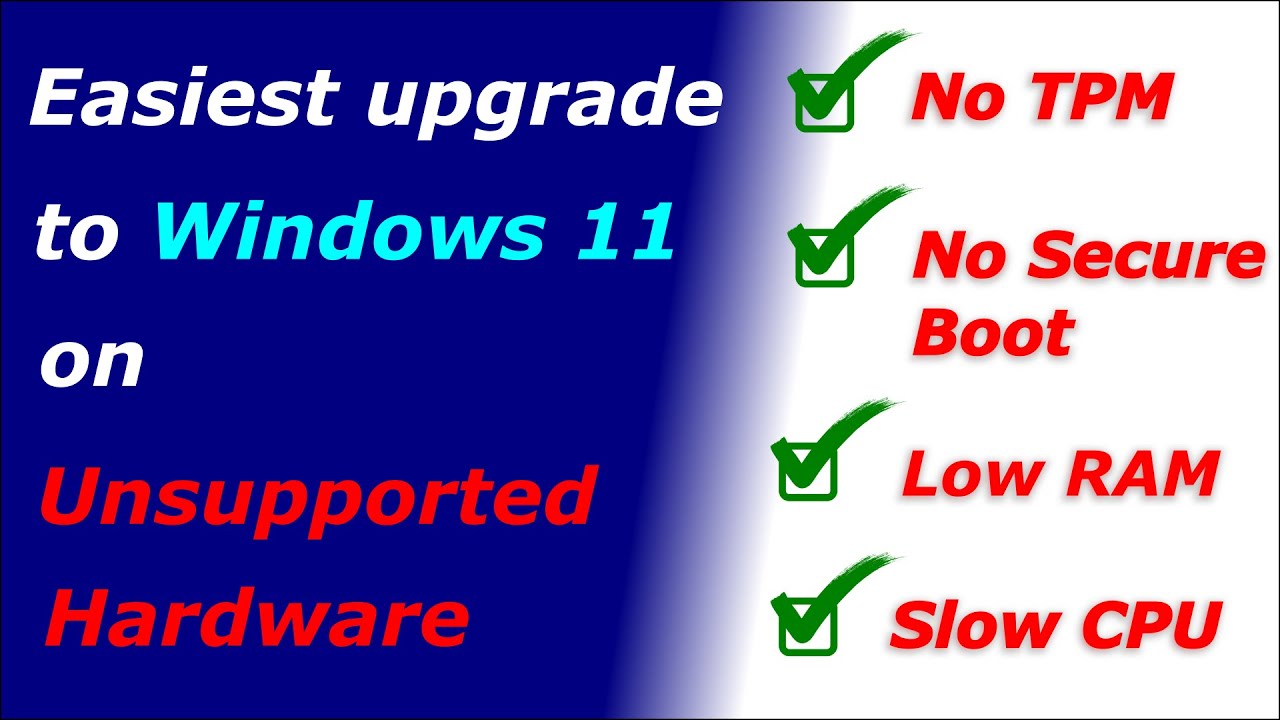 How to Upgrade to Windows 11 on Unsupported Hardware AveYo