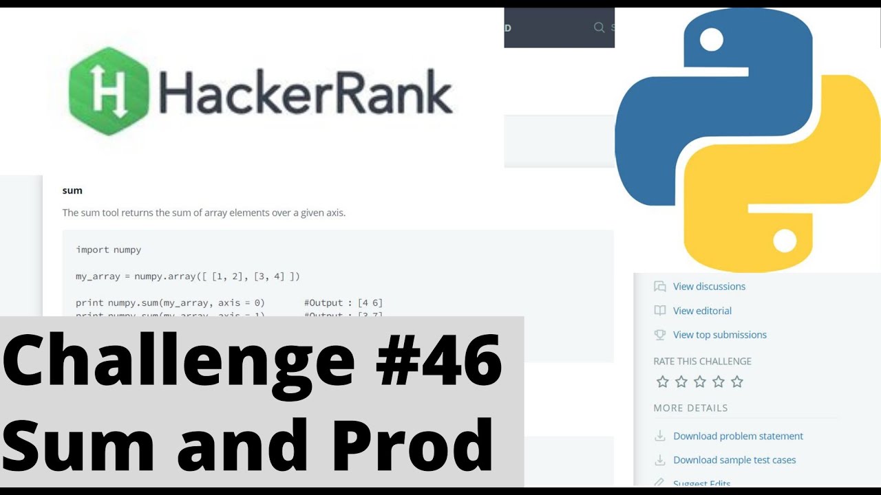 Hackerrank Python | Challenge #46 | Sum and Prod