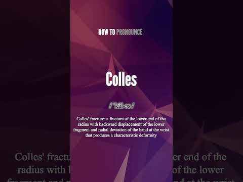 Colles Pronunciation | How to Pronounce (say) Colles CORRECTLY #shorts #vocabulary
