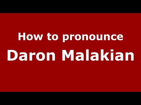 How to pronounce Daron Malakian (American English/US) - PronounceNames.com